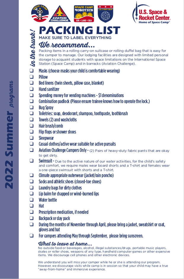 Weeklong Overnight FAQ | U.S. Space & Rocket Center